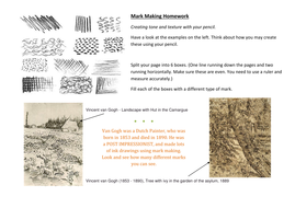 Mark Making Homework | Teaching Resources