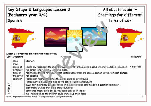 Spanish lesson and resources - Greetings for different times of day ...