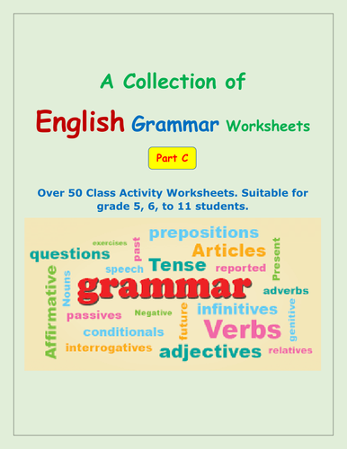 English Grammar Worksheets Part C | Teaching Resources