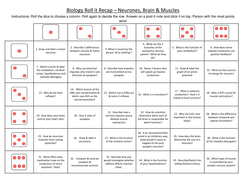 OCR A level Biology Neurone, Brain & Muscles revision activity ...