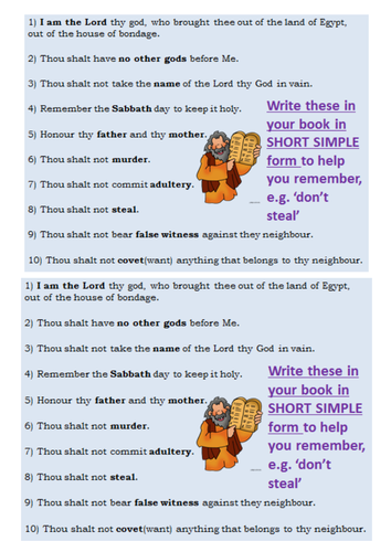 Judaism Covenants: Abraham, Moses, Ten Commandments GCSE | Teaching ...