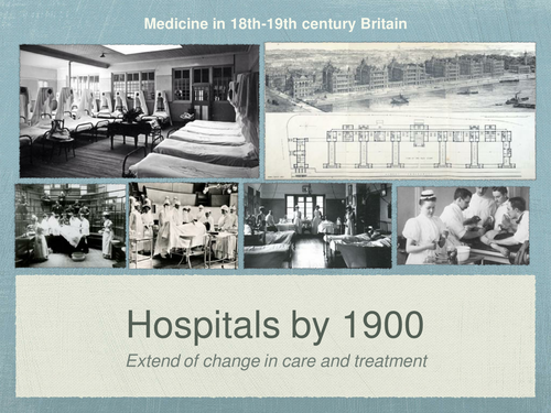 GCSE History of Medicine. 18th 19th Century. Hospitals by 1900 ...