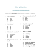 Listening Comprehension for English Learner Beginners | Teaching Resources