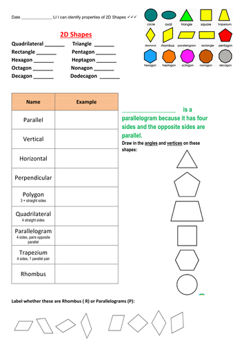 Year 4 Mathematics: 2D Shape | Teaching Resources