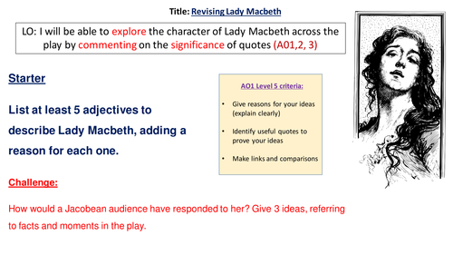 Revising Lady Macbeth | Teaching Resources