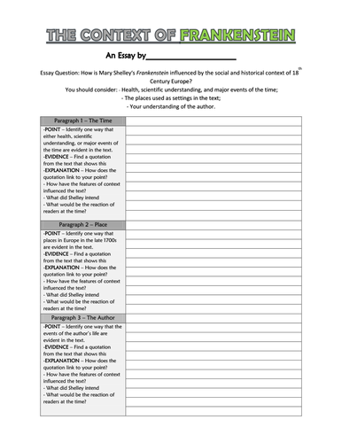 Frankenstein: The Context of Frankenstein | Teaching Resources