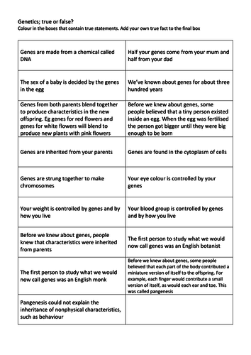 Introduction to GCSE genetics | Teaching Resources
