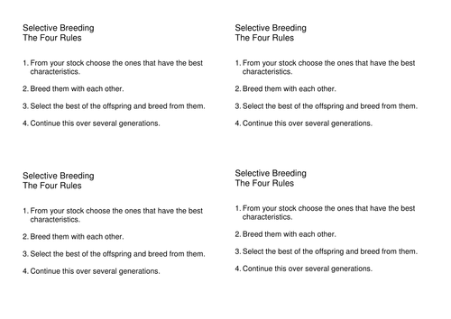 Selective breeding | Teaching Resources