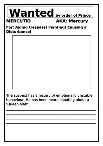 Romeo and Juliet Creative Writing Portfolio | Teaching Resources