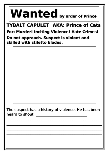 Romeo and Juliet Creative Writing Portfolio | Teaching Resources