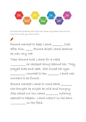 Fanboys Worksheet Coordinating Conjunctions Craft And Writing Activity