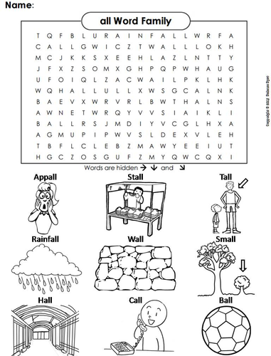all Word Family Word Search | Teaching Resources