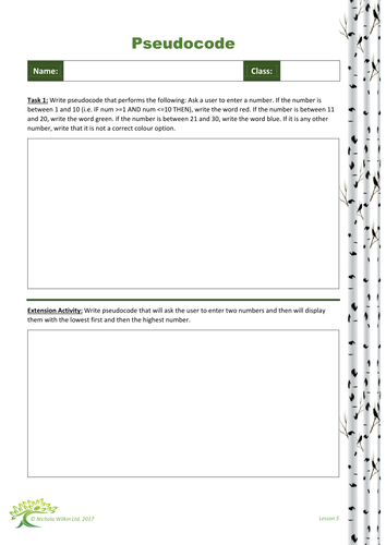 Computational Thinking 6 Homework Tasks Teaching Resources