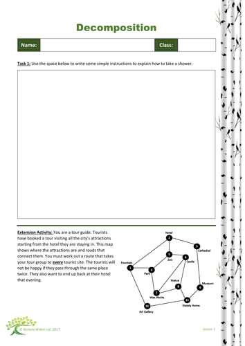 Computational Thinking 6 Homework Tasks Teaching Resources