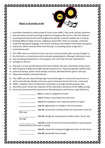 Music of the 1990's | Teaching Resources