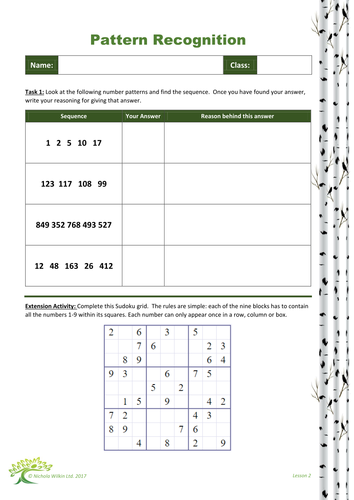 Pattern Recognition Computational Thinking Lesson Teaching Resources