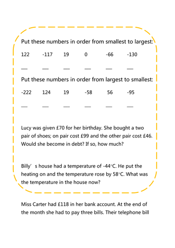 Interpret negative numbers in context, count forwards and backwards with positive and negative ...