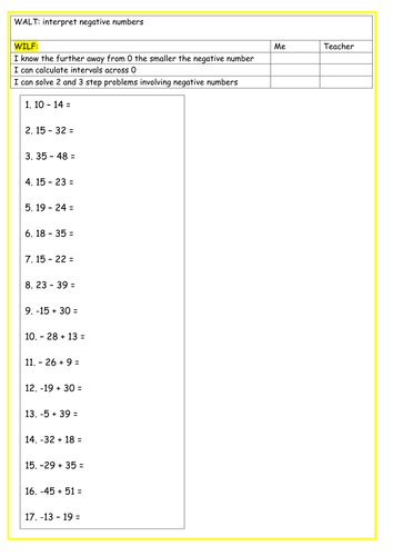 Interpret negative numbers in context, count forwards and backwards with positive and negative ...