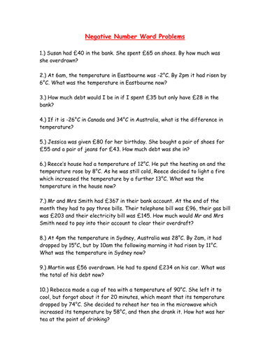 Interpret negative numbers in context, count forwards and backwards with positive and negative ...