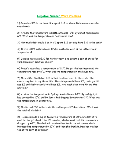 Interpret negative numbers in context, count forwards and backwards with positive and negative ...