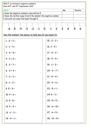 Interpret negative numbers in context, count forwards and backwards with positive and negative ...