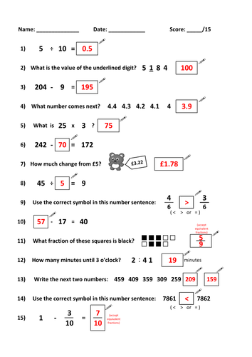 Year 3: Mental Arithmetic Tests | Teaching Resources Year 3: Mental Arithmetic Tests | Teaching Resources