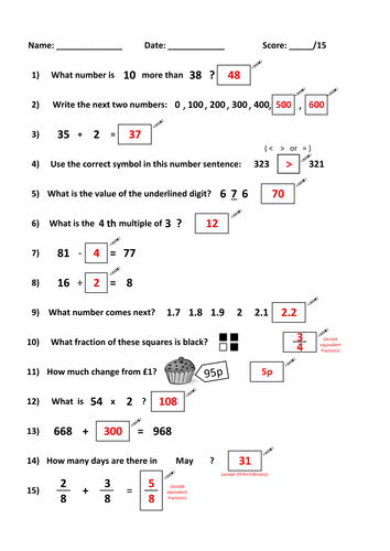 Year 3: Mental Arithmetic Tests | Teaching Resources Year 3: Mental Arithmetic Tests | Teaching Resources