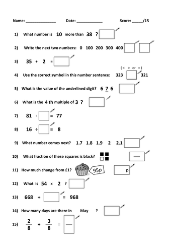 Year 3: Mental Arithmetic Tests | Teaching Resources Year 3: Mental Arithmetic Tests | Teaching Resources