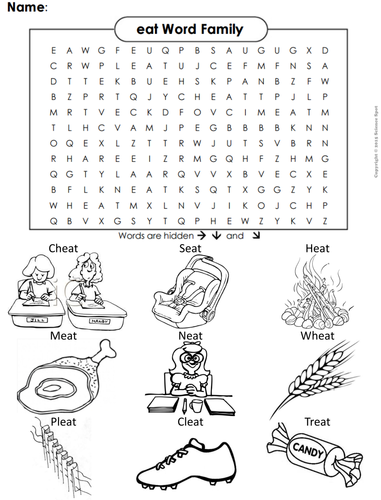 eat Word Family Word Search | Teaching Resources