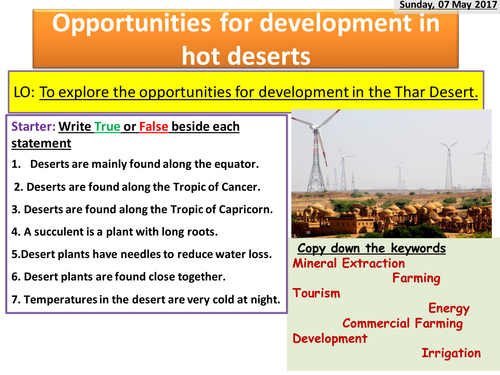 Opportunities for development in the That desert Case study AQA 1/2 ...