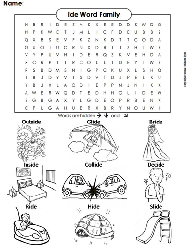 ide Word Family Word Search | Teaching Resources