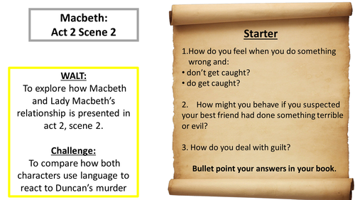 Macbeth Act 2 key scenes, context and characters | Teaching Resources