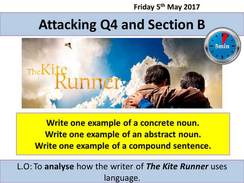 AQA English Language Paper 1: The Kite Runner | Teaching Resources