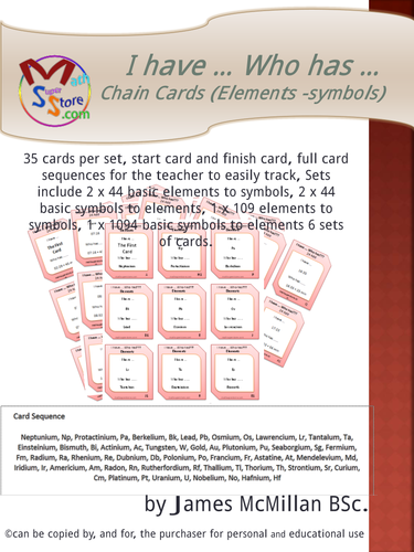 I Have Who Has Cards | Teaching Resources