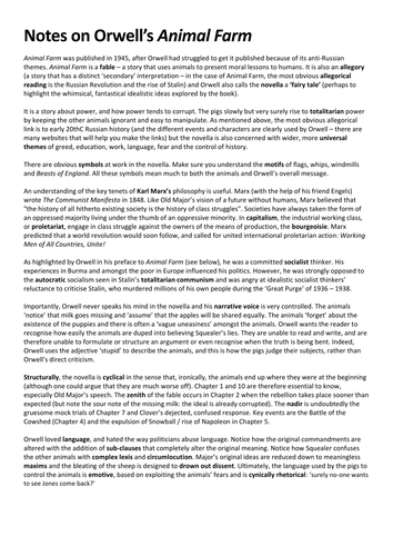 Animal Farm Key Sections and Quotes | Teaching Resources