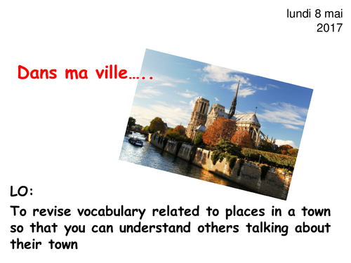 Dans ma ville - new French GCSE studio Foundation - places in town ...