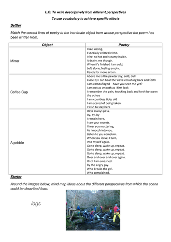 Descriptive Writing from different perspectives | Teaching Resources