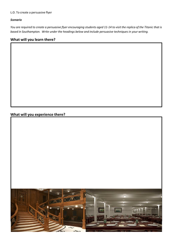 Persuasive Writing - Creating a Leaflet | Teaching Resources