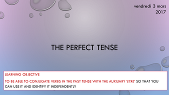 Perfect tense with 'etre' French | Teaching Resources