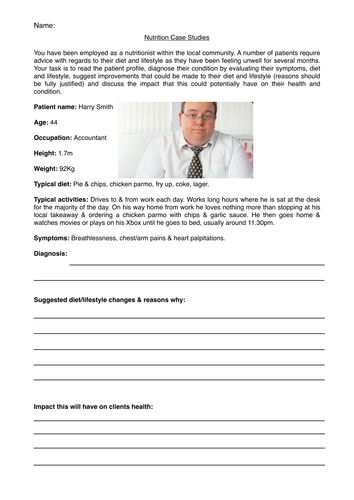 Nutrition case studies - Diet and disease | Teaching Resources