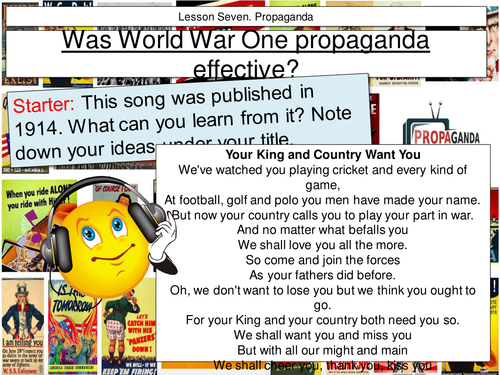 The power of Propaganda during the First World War. | Teaching Resources