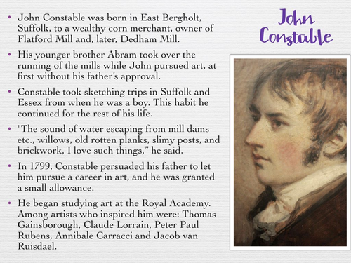 John Constable ~ English ~ Land Sea Clouds Portrait Art ~ Romance Era ...