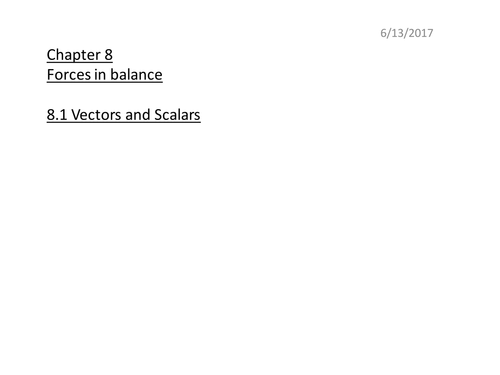 Aqa Physics Gcse Forces 8 1 Vectors And Scalars Teaching Resources