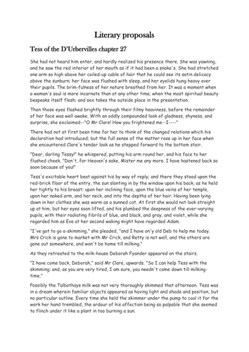 Love through the Ages unseen prose full two lessons Tess Jane Eyre Gone ...