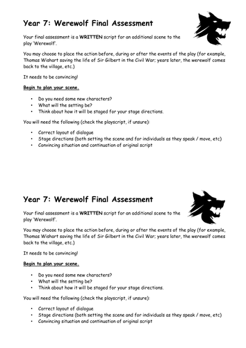 KS3 Werewolf Scheme of Work | Teaching Resources