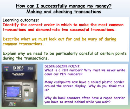Finance : Money Management PSHE Lesson | Teaching Resources