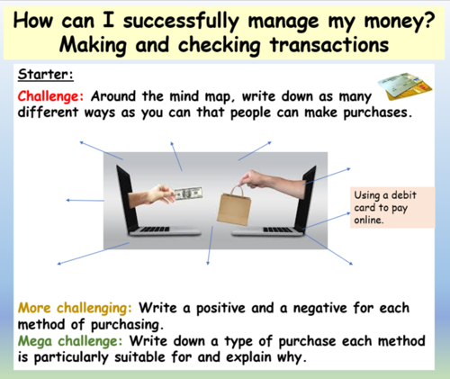 Finance : Money Management PSHE Lesson | Teaching Resources