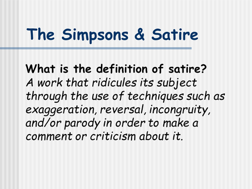 The Simpsons: Teaching about Satire & Irony | Teaching Resources