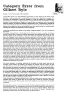 Gilbert Ryle Reading on Category Error (Monism) | Teaching Resources