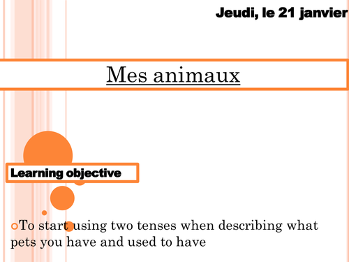 Two tenses and animals in French | Teaching Resources